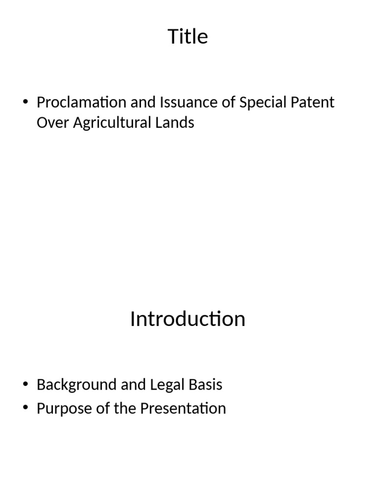 Special Patent Process for Agricultural Lands | PDF