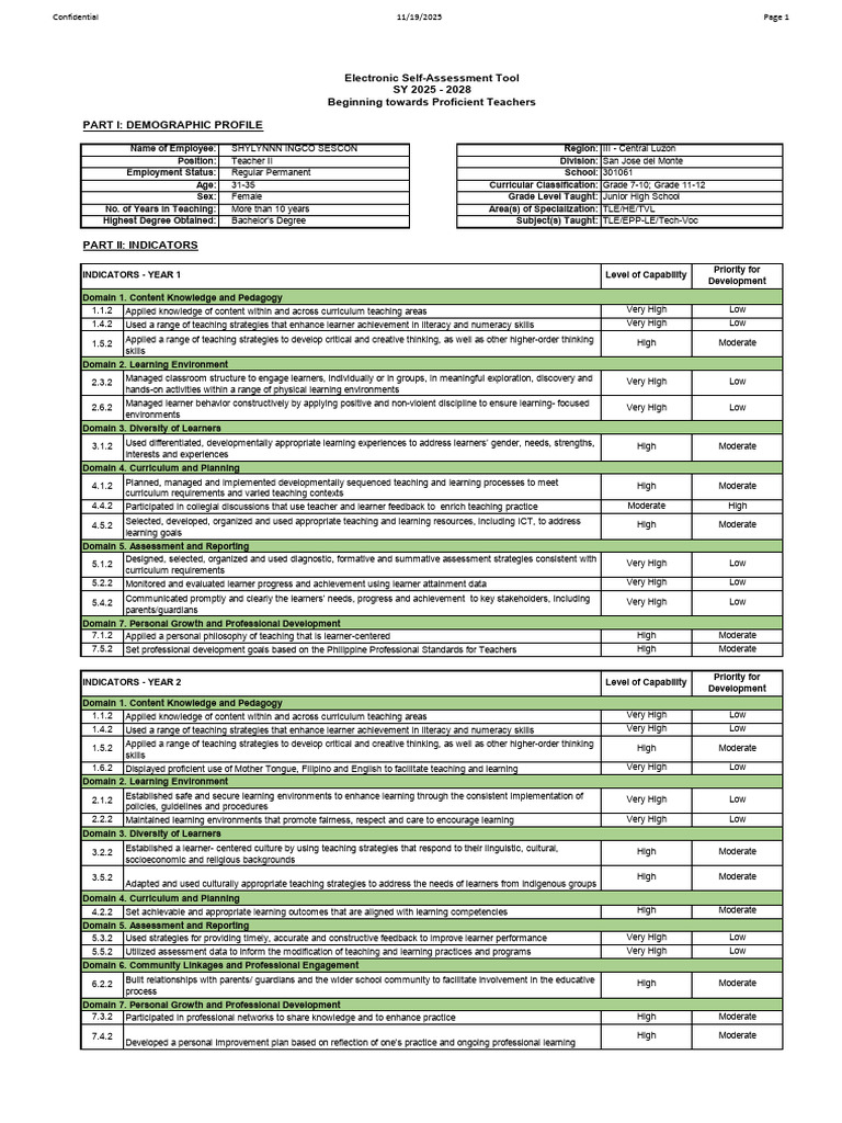 eSAT-2025-2028-SESCON | PDF | Learning | Educational Assessment