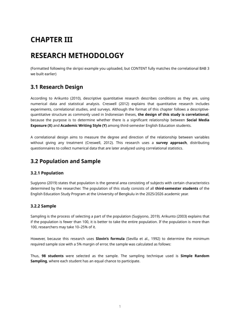 Bab3 5 Draft | PDF | Survey Methodology | Sampling (Statistics)