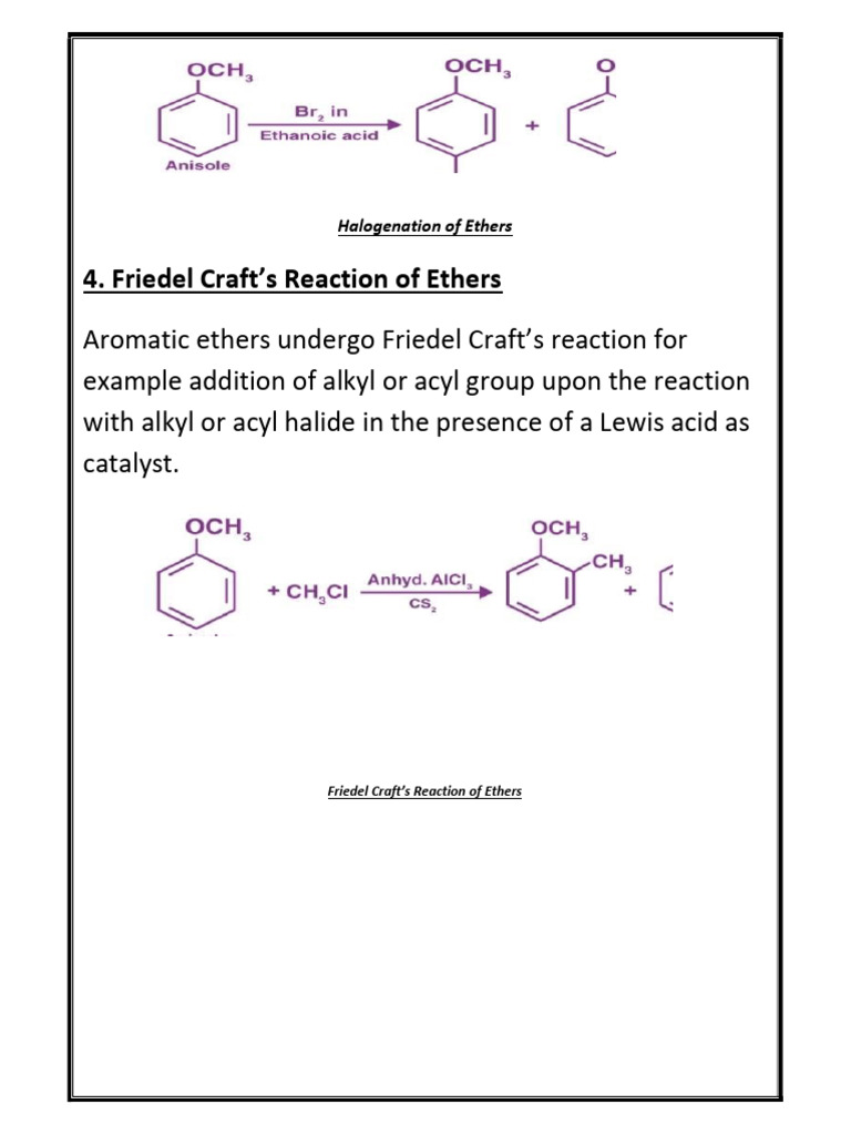 Friedel Craft's Reaction of Ethers | PDF