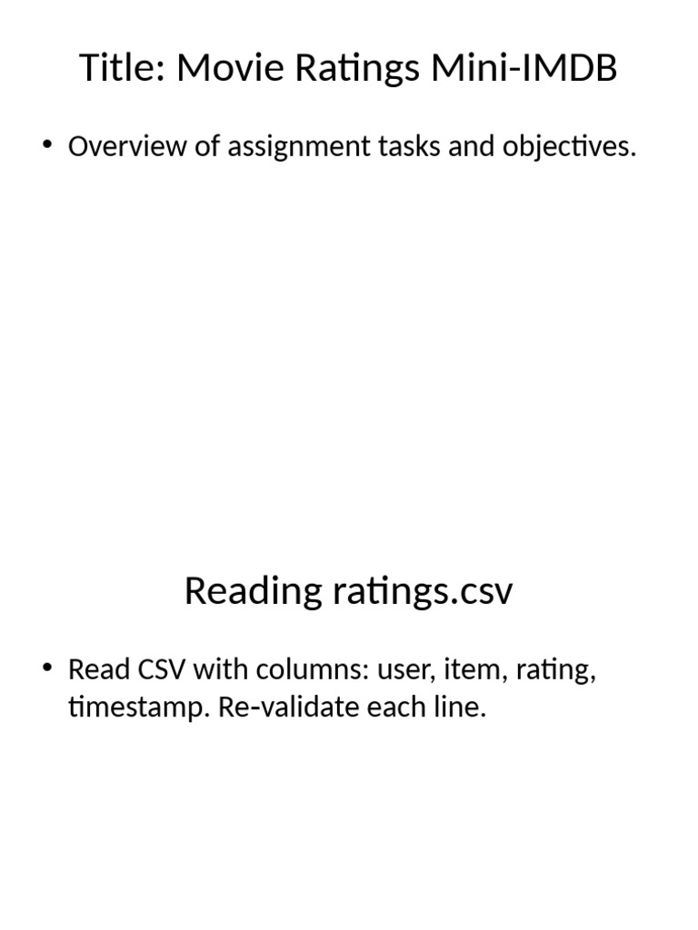Movie Ratings Mini Imdb | PDF