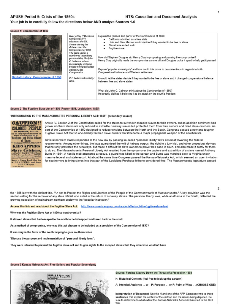 Crisis of The 1850s - 13992014 | PDF | Fugitive Slaves In The United ...