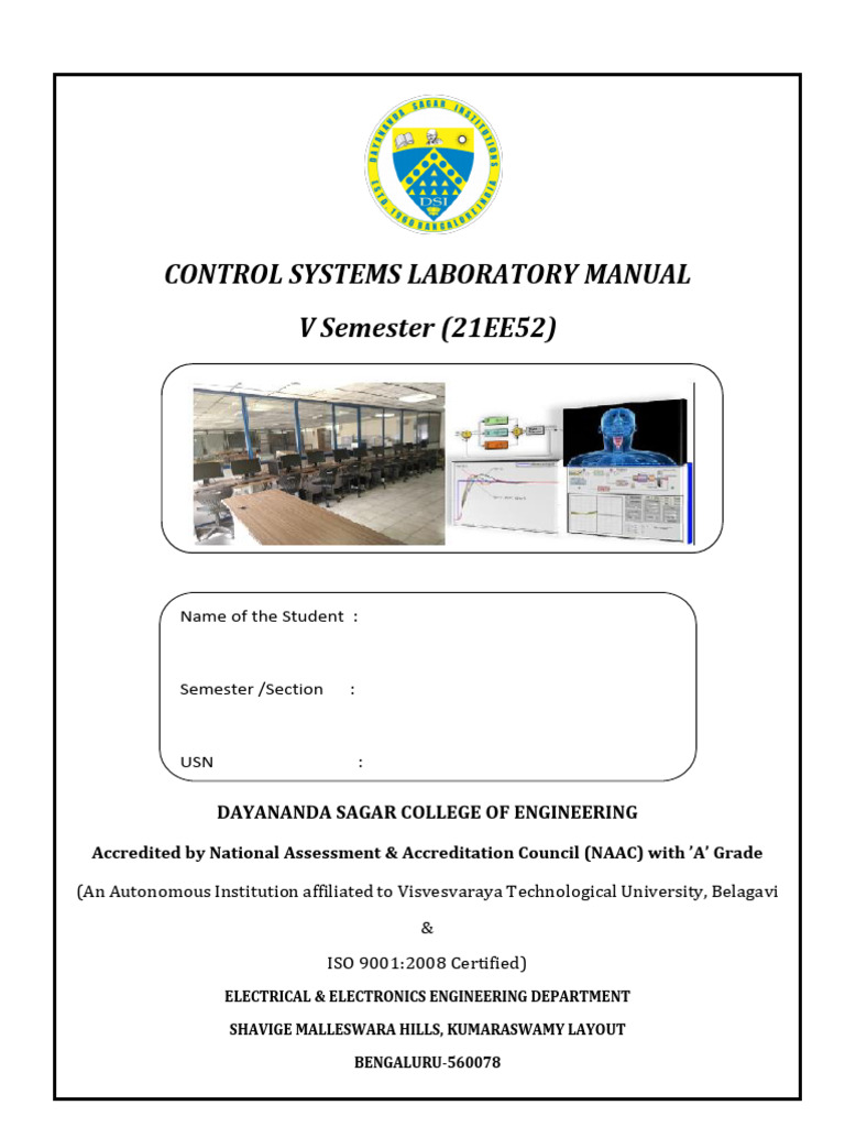 Control Systems Lab Manual 2023 | PDF | Engineering | Amplitude