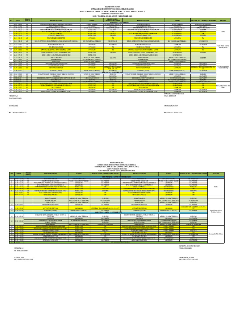 Rundown LDKS Siswa 2025-2026 | PDF