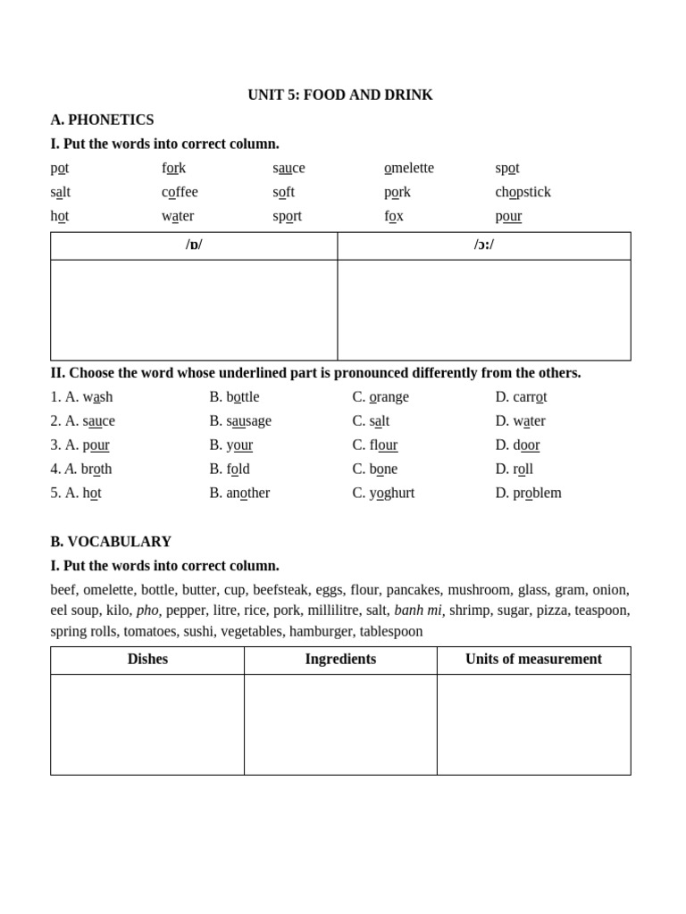 E7 U5 | PDF | Food And Drink Preparation | Cooking