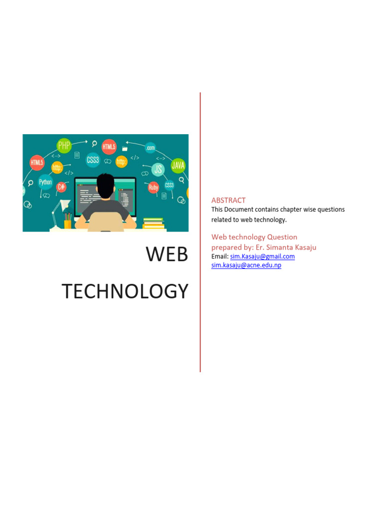 Web Technology Important Questions | PDF | Html Element | Html