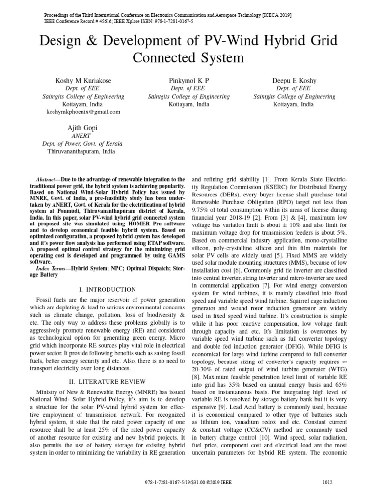 PV-Wind Hybrid Grid System Design | PDF | Wind Power | Photovoltaics