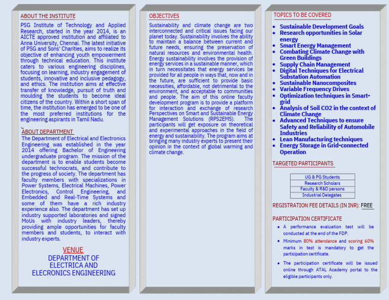 FDP Brochure, Speakers & Schedule (2) - 1-2 PDF | PDF | Sustainability ...