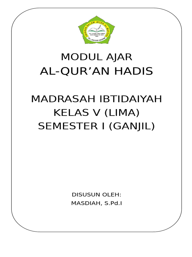 Modul Qur'an Hadis Surah Al-Adiyat | PDF