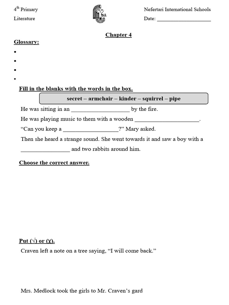 4th Grade Literature Glossary and Exercises | PDF