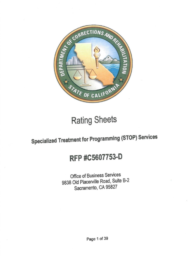 RFP C5607753-D - Scoring Sheet - GEO Reentry Services (Area 4) (C-2) | PDF