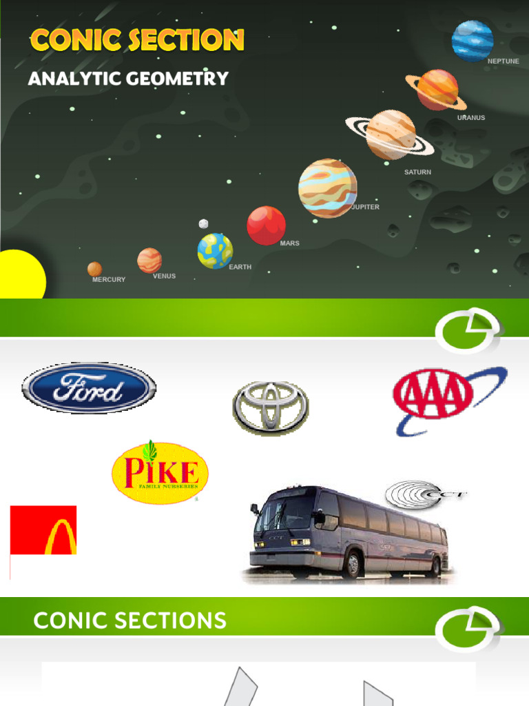 LESSON 7 CONIC SECTIONS Circle Parabola Ellipse Hyperbola | PDF | Ellipse | Circle