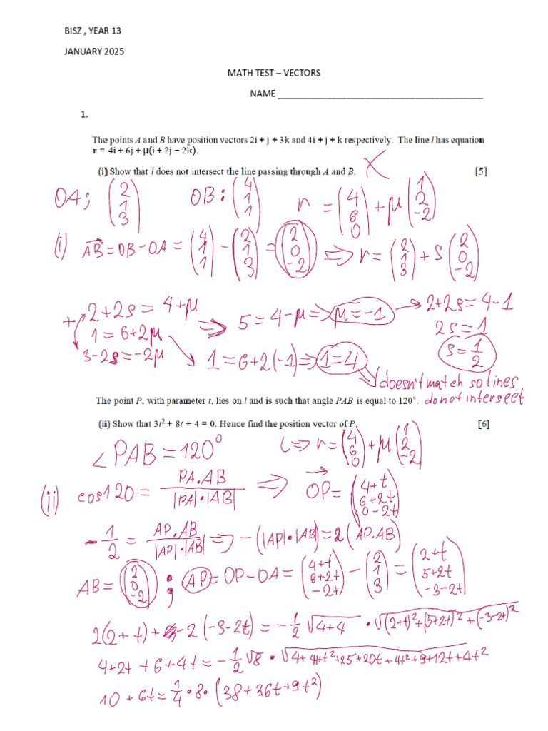 Test - Vectors | PDF