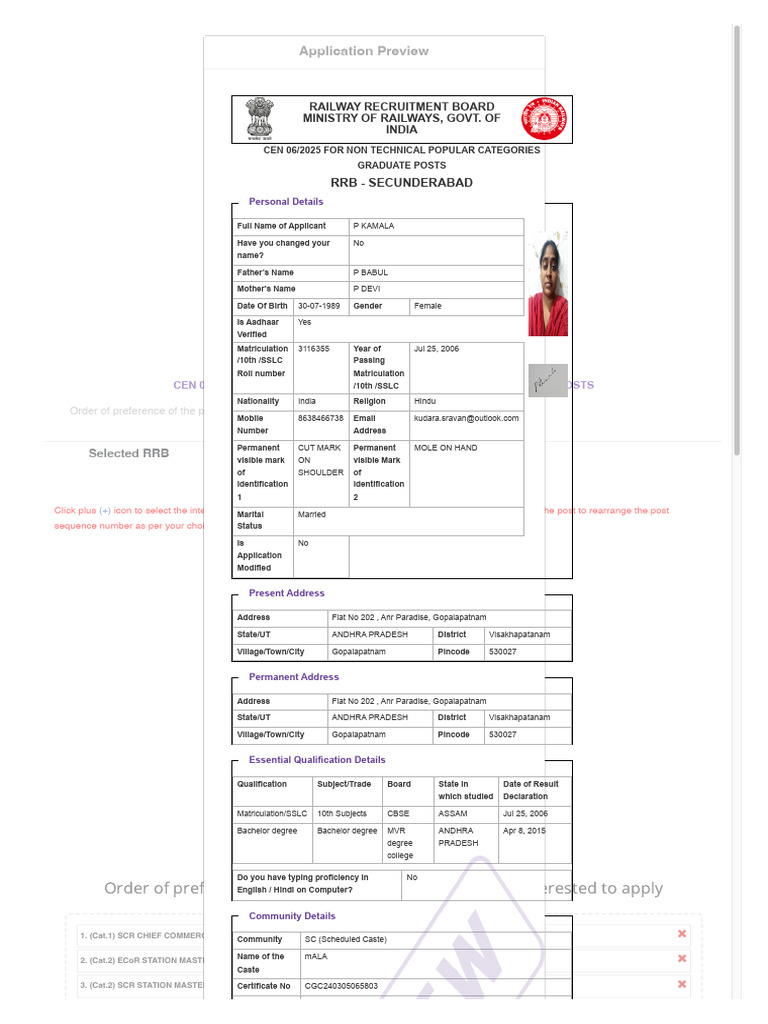 RRB - Candidate Apply Multipost | PDF | Qualifications
