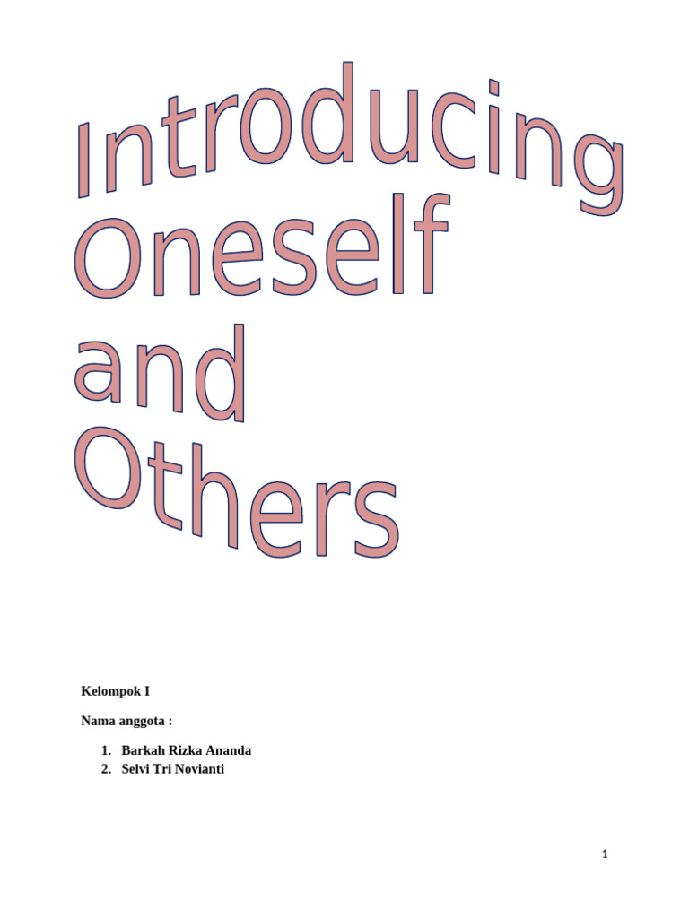 Introducing Oneself and Others | PDF