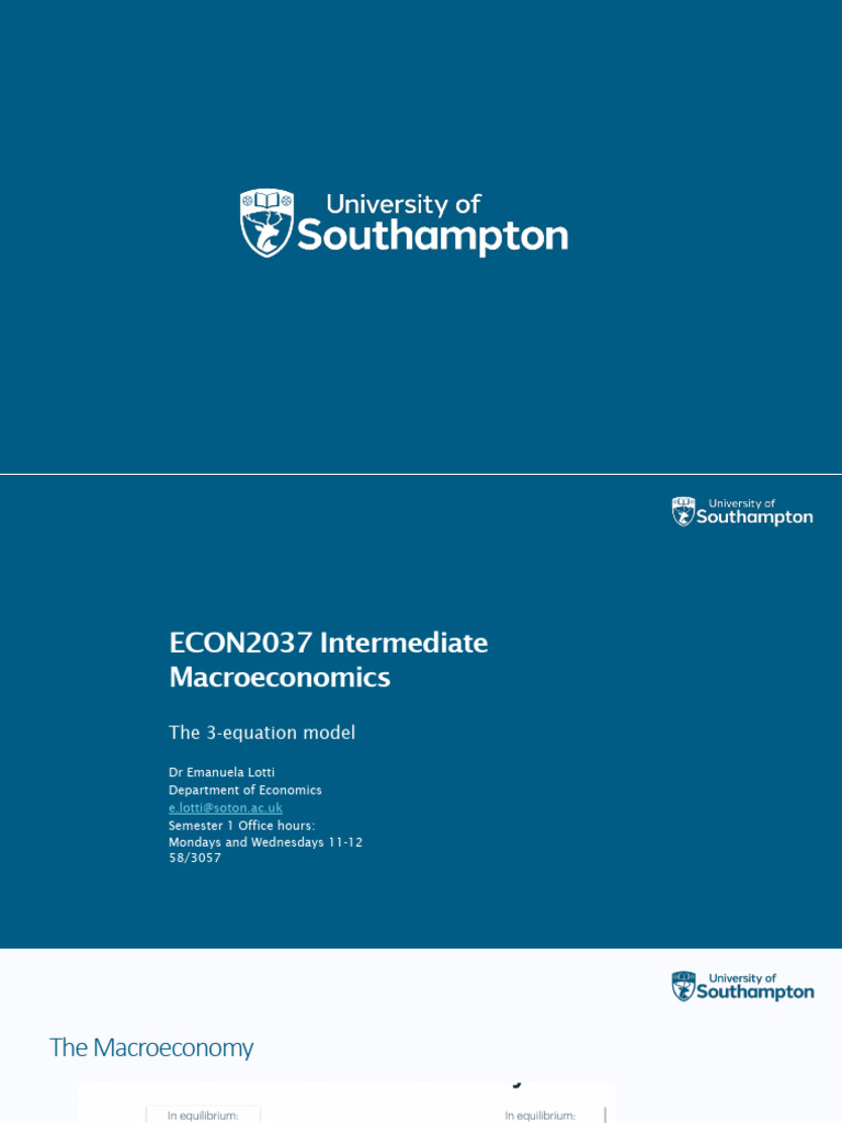 3-Equation Model in Macroeconomics | PDF | Macroeconomics | Inflation