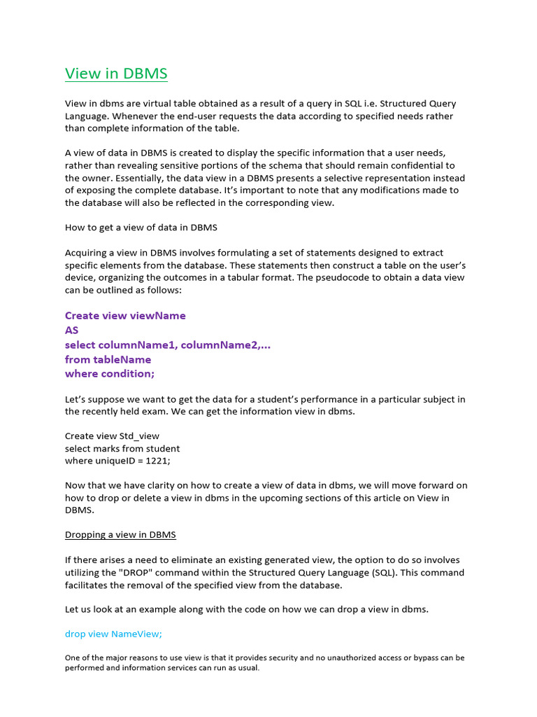 View, Triggers For BCA and BSC | PDF | Databases | Computer Programming