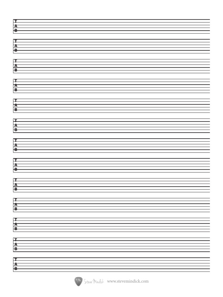 6 String Blank Tab Paper | PDF