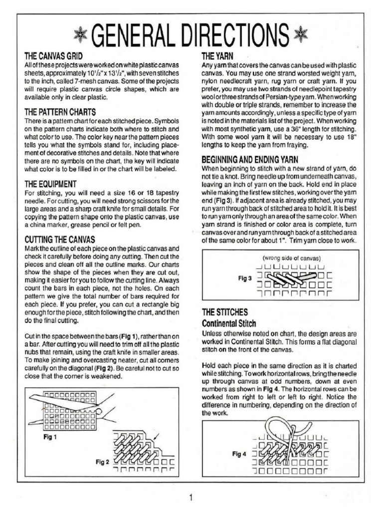Instructions 7 Mesh Plastic Canvas | PDF