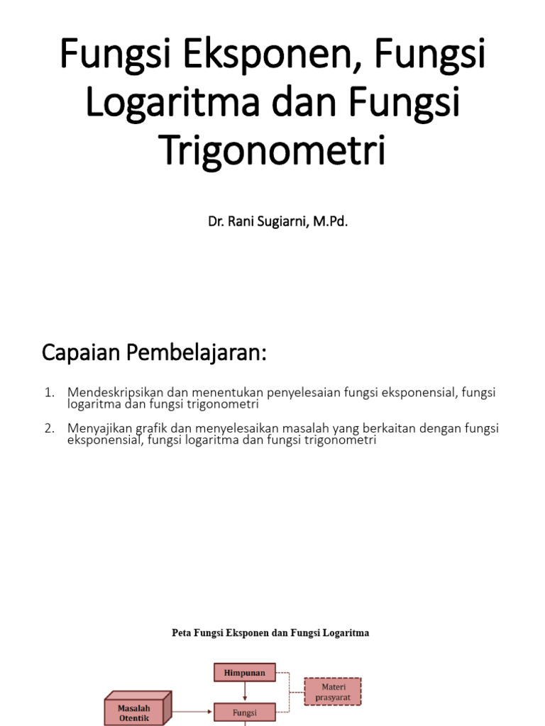 Kalkulus-Fungsi Eksponen, Fungsi Logaritma Dan Fungsi Trigonometri | PDF