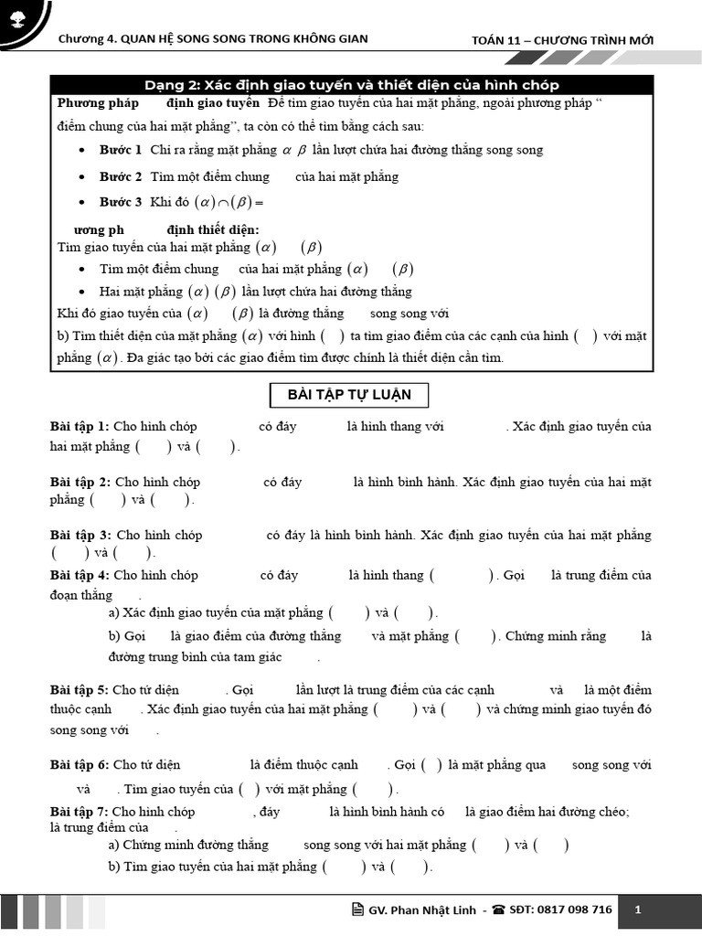 Quan He Song Song Trong Khong Gian Toan 11 Knttvcs Phan Nhat Linh 25-40-10 15 | PDF
