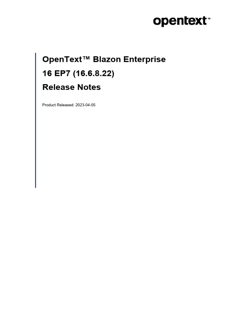 Blazon Enterprise 16 EP7 Release Notes | PDF | Microsoft Word ...