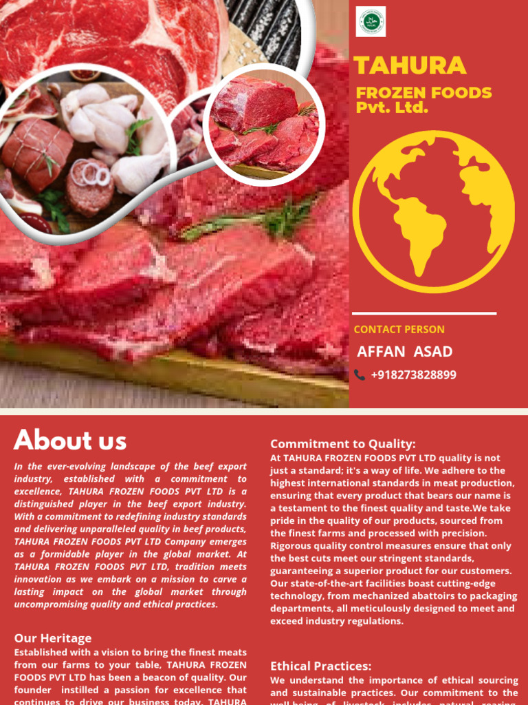 Premium Beef Exporter TAHURA Foods | PDF | Meat | Regulatory Compliance
