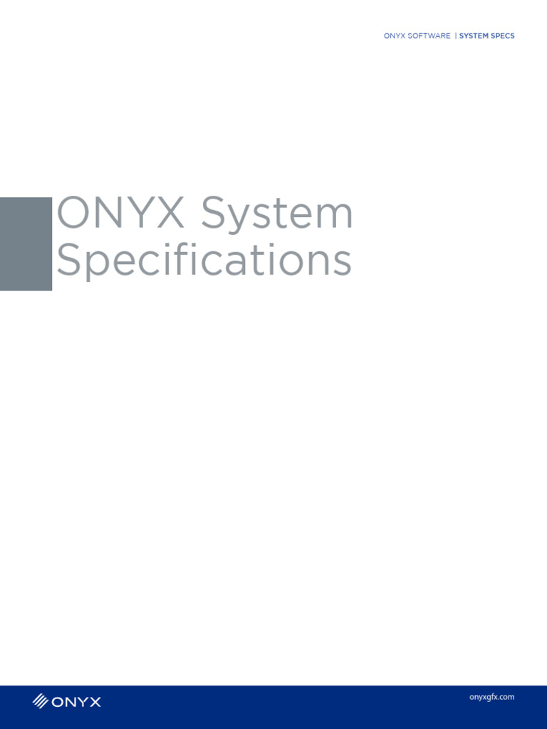 ONYX System Specs 2022 | PDF | 64 Bit Computing | Usb