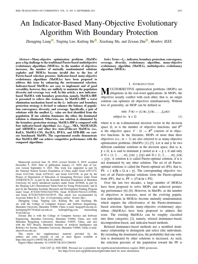 An Indicator-Based Many-Objective Evolutionary Algorithm With Boundary ...