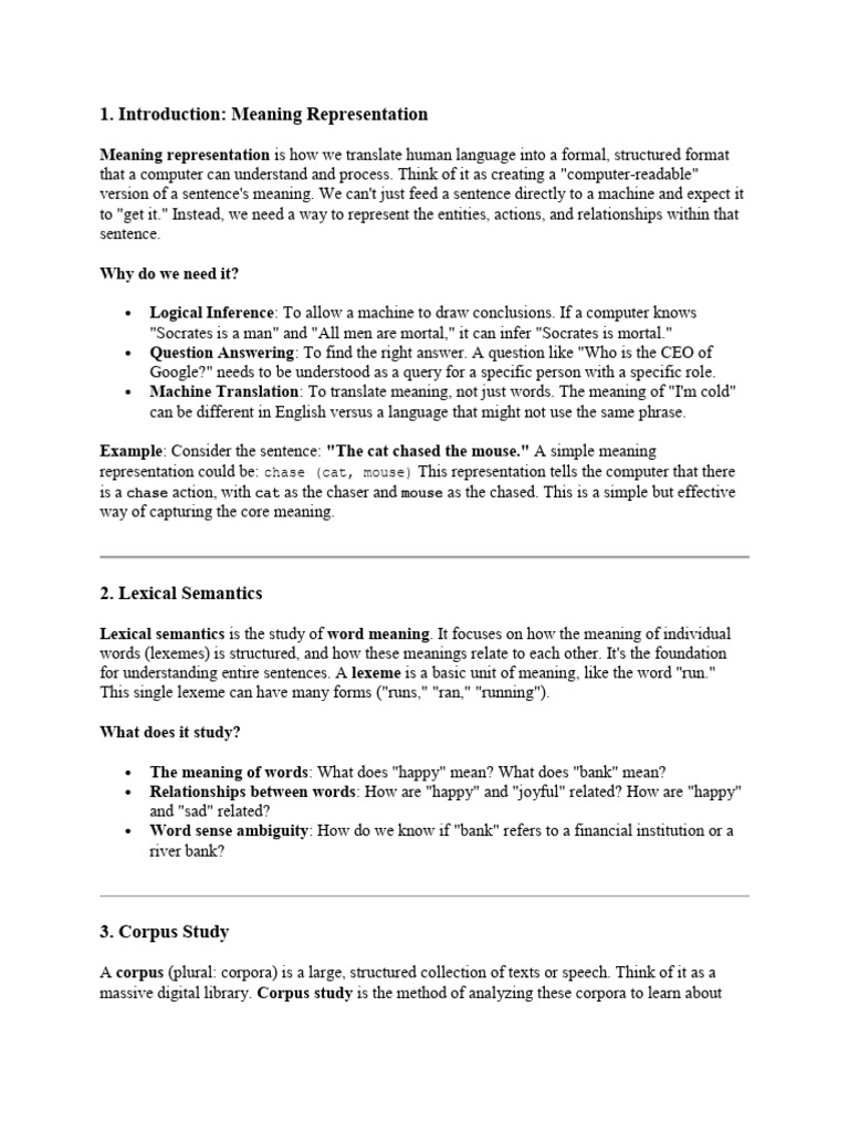 Understanding Meaning Representation in Language | PDF | Semantics ...
