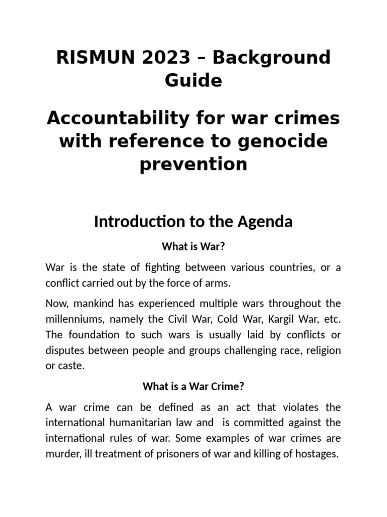 War Crimes and Genocide Explained | PDF