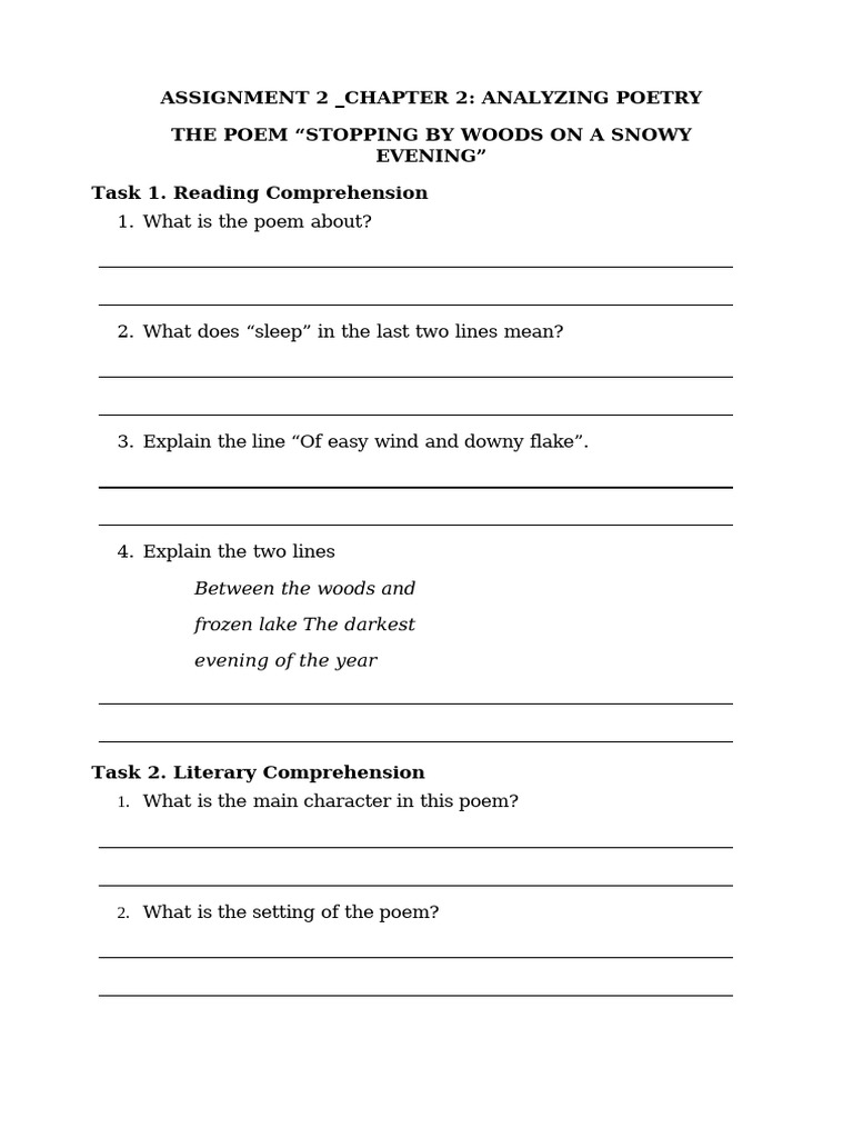 Assignment 3 - Chapter 3 - Analyzing Poetry | PDF