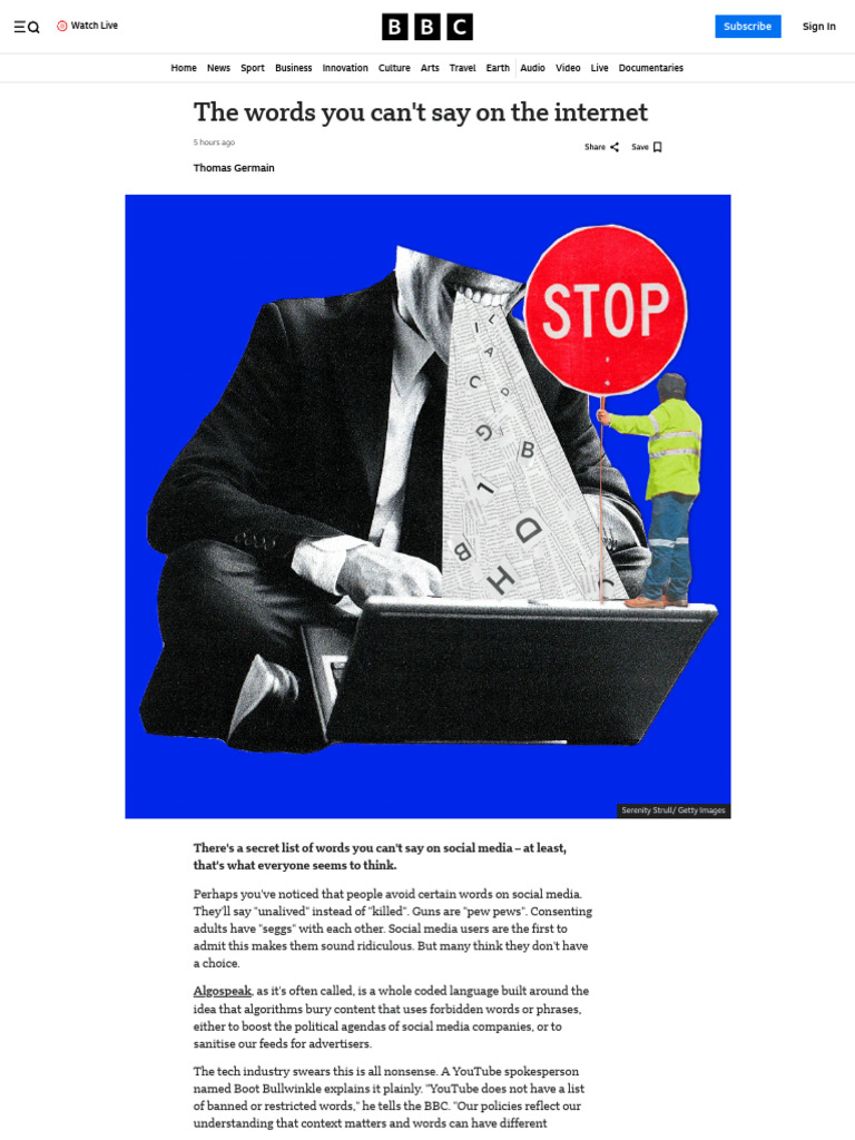 Algospeak: Words You Can't Say Online | PDF | You Tube | Social Media