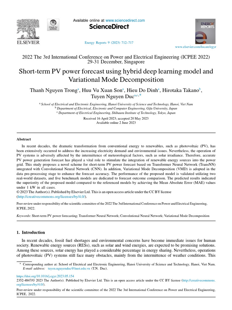 100relab Short-Term PV Power Forecast Using Hybrid Deep Learning Model ...