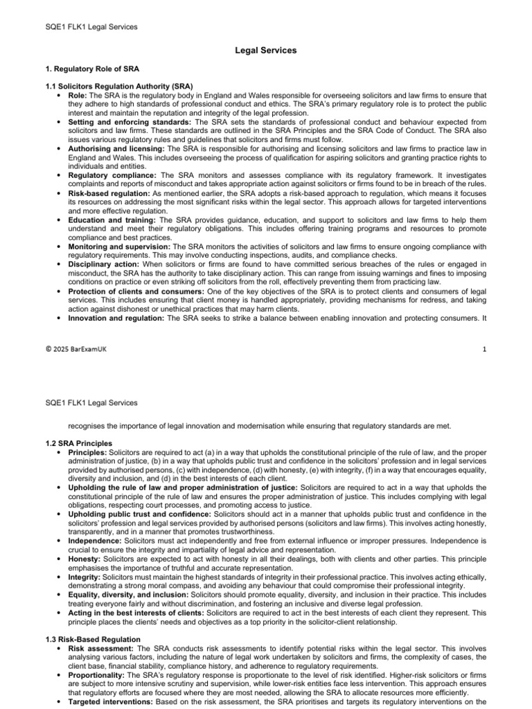 SQE1 FLK1 Legal Services | PDF | Money Laundering | Regulatory Compliance