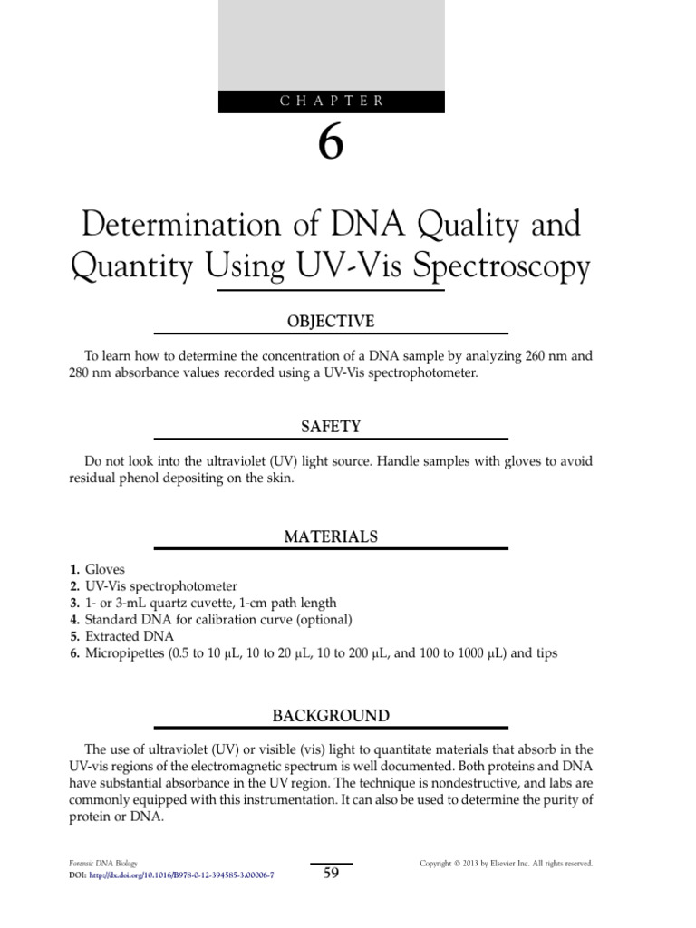 DNA Quality and Quantity via UV-Vis | PDF | Ultraviolet–Visible ...
