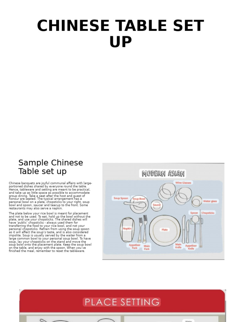 Chinese Banquet Table Setup Guide | PDF