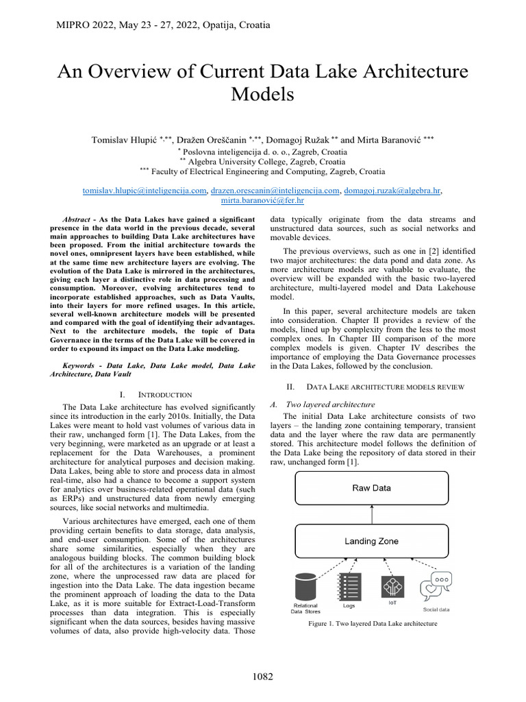 Data Lake Architecture Models Overview | PDF | Data | Metadata