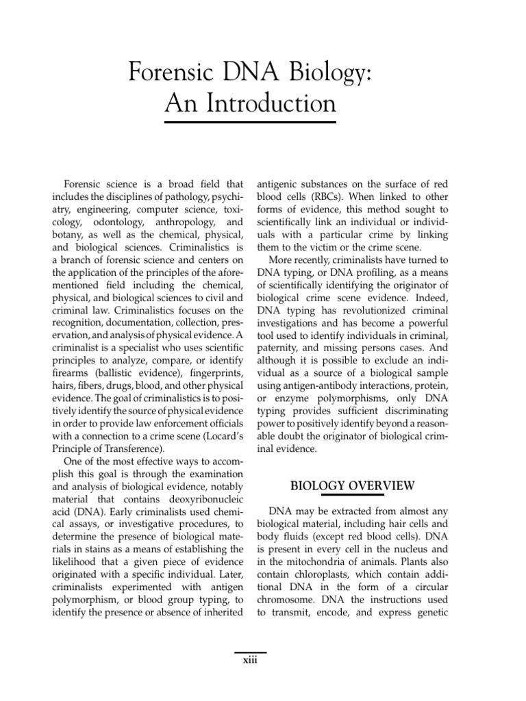 Forensic DNA Biology An Introduction 2013 Forensic DNA Biology | PDF ...