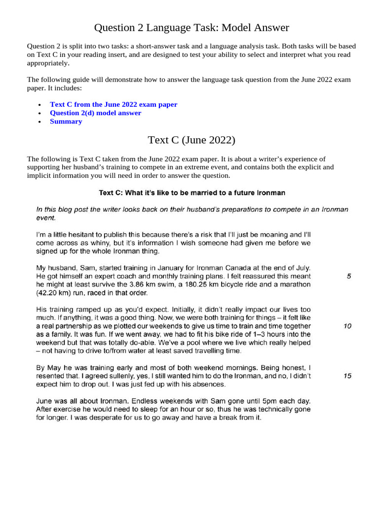 Question 2 Language Task - Paper1 | PDF | Linguistics