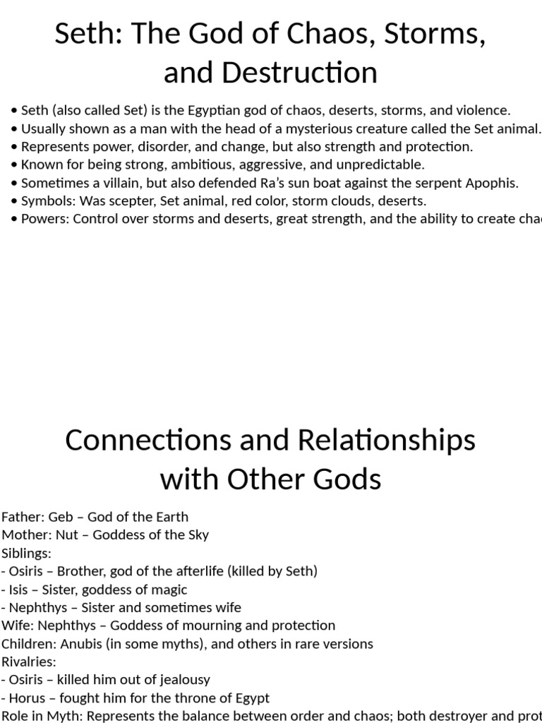Seth Egyptian Mythology | PDF