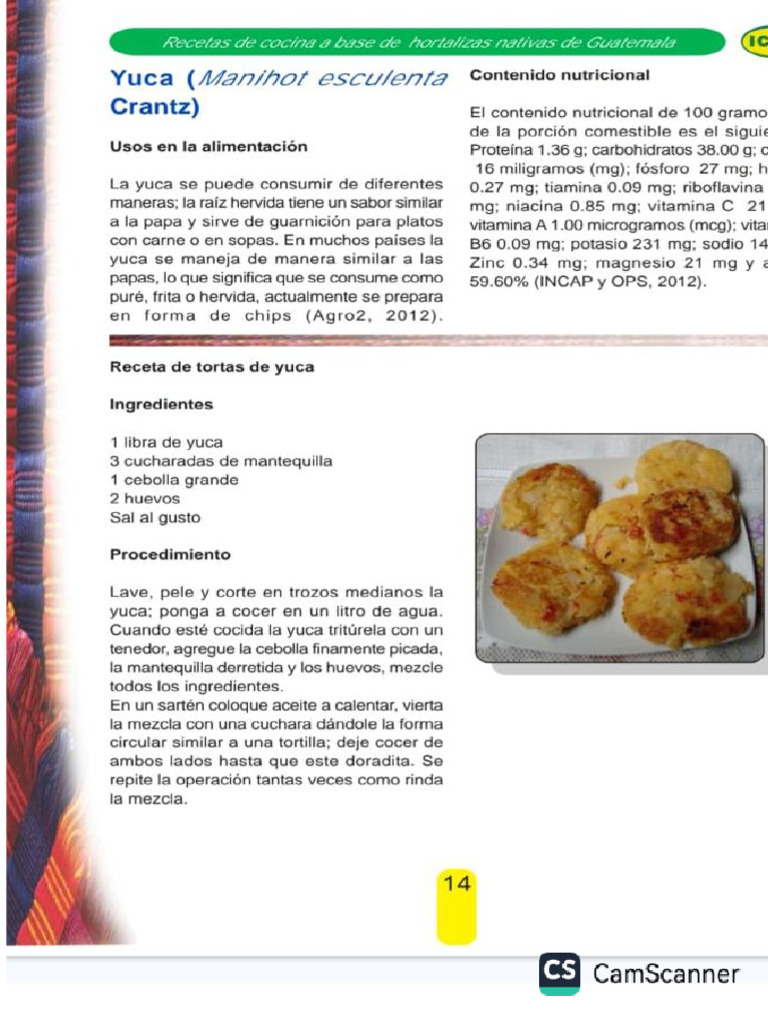 Receta de Yuca | PDF