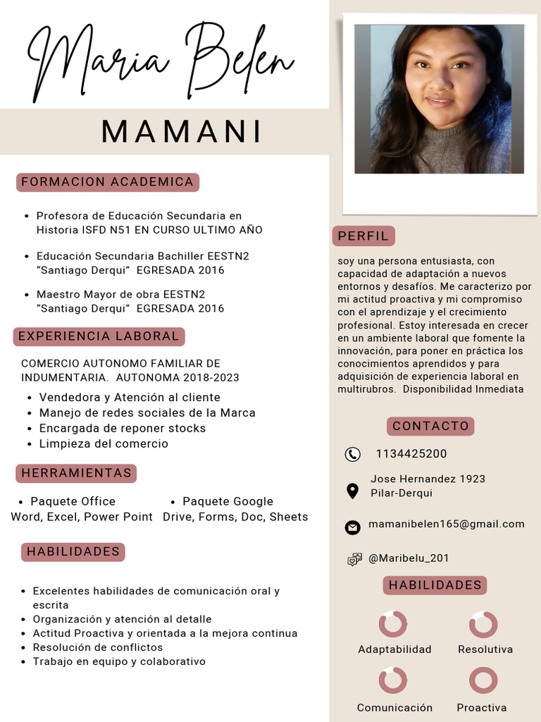 CV Maria Belen Mamani | PDF