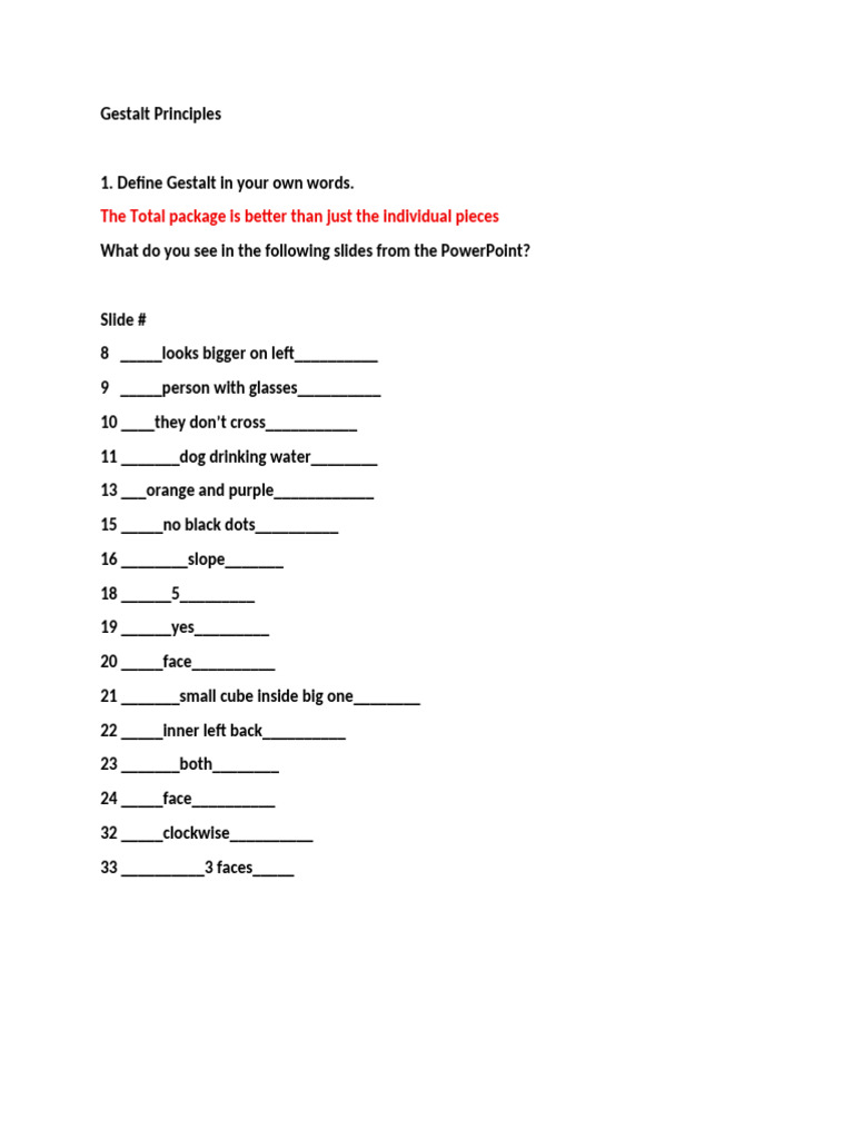 Gestalt Principles Answers | PDF