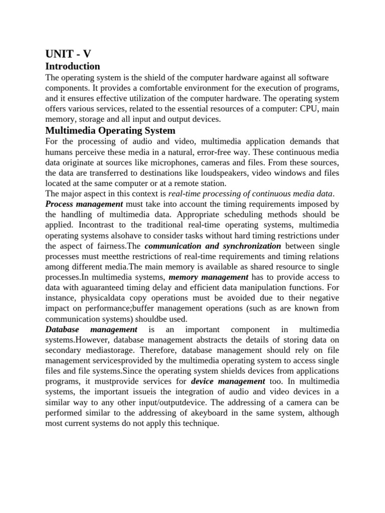 Multimedia Os and DBMS | PDF | Process (Computing) | Scheduling (Computing)