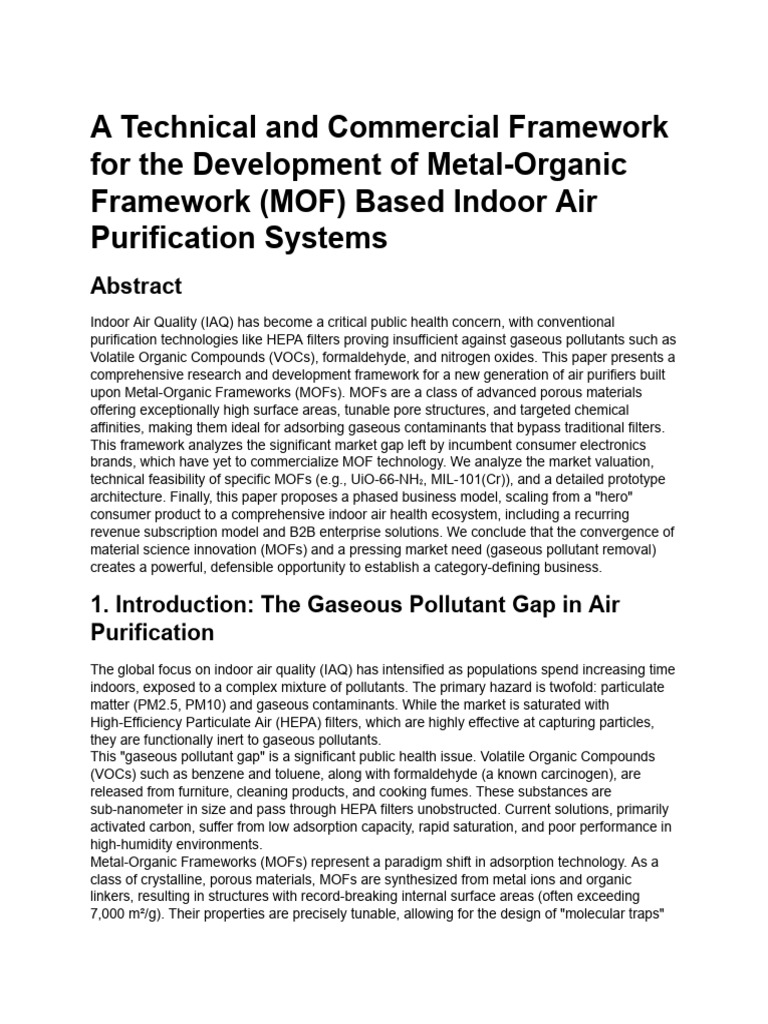 MOF Research Paper | PDF | Volatile Organic Compound | Particulates