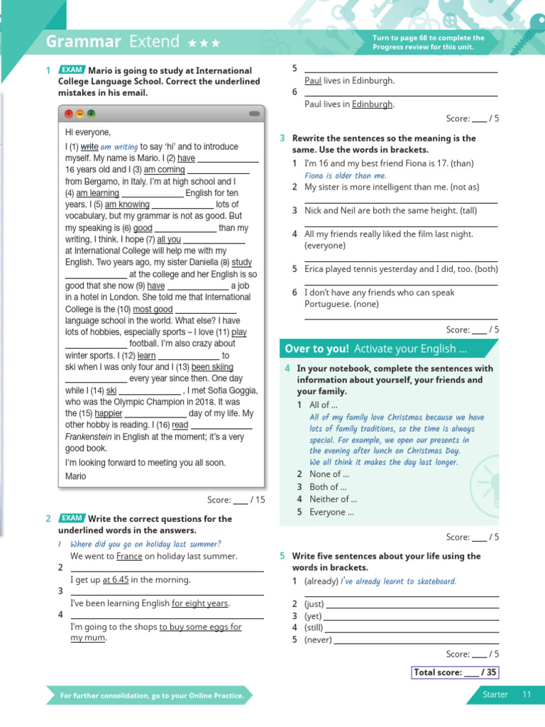 Level 1 - Grammar Extend Worksheets | PDF | Engineering | Star Trek
