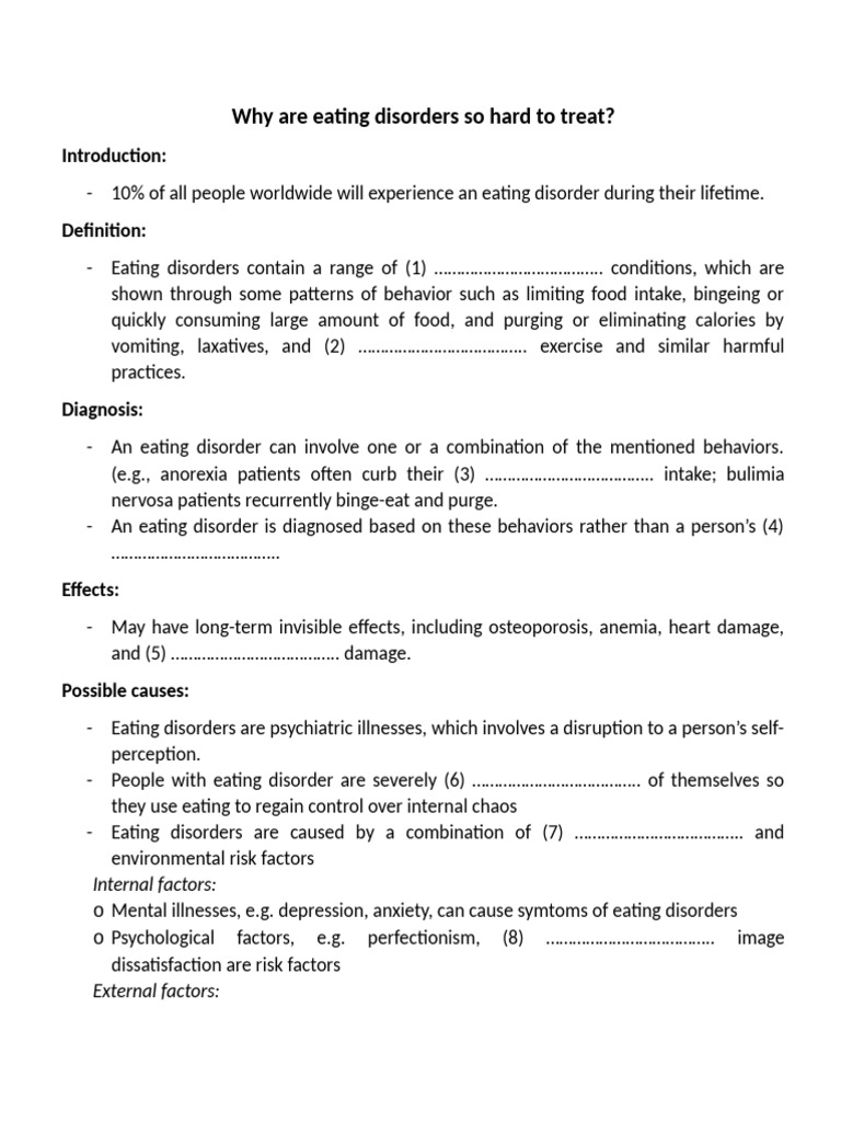 Why Are Eating Disorders So Hard To Treat | PDF | Eating Disorder ...