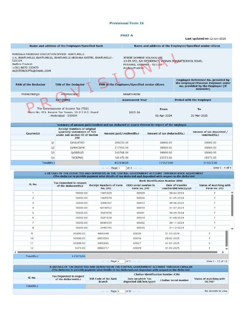 Jessie Jasmine Form-16 | PDF