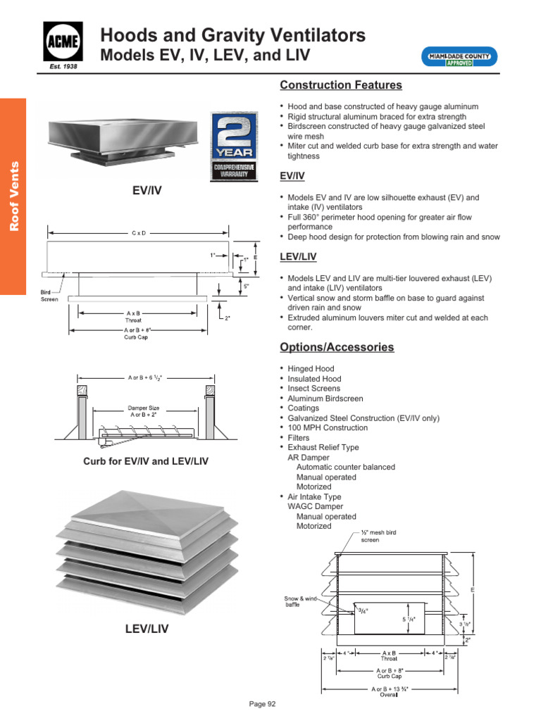 Gravity Exhaust Ventilators Overview | PDF | Car | Automotive Technologies